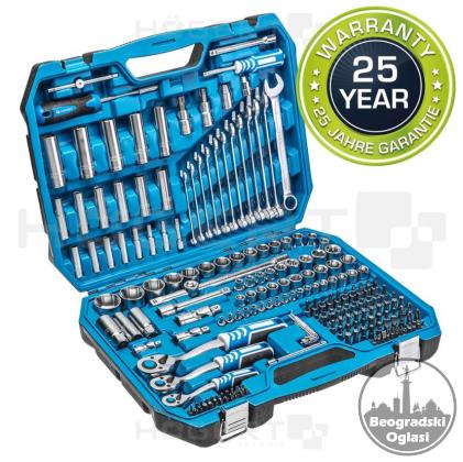 HOEGERT Set nasadnih ključeva 222 kom 1/4″, 1/2″ i 3/8″