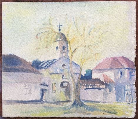 Crkva - akvarel