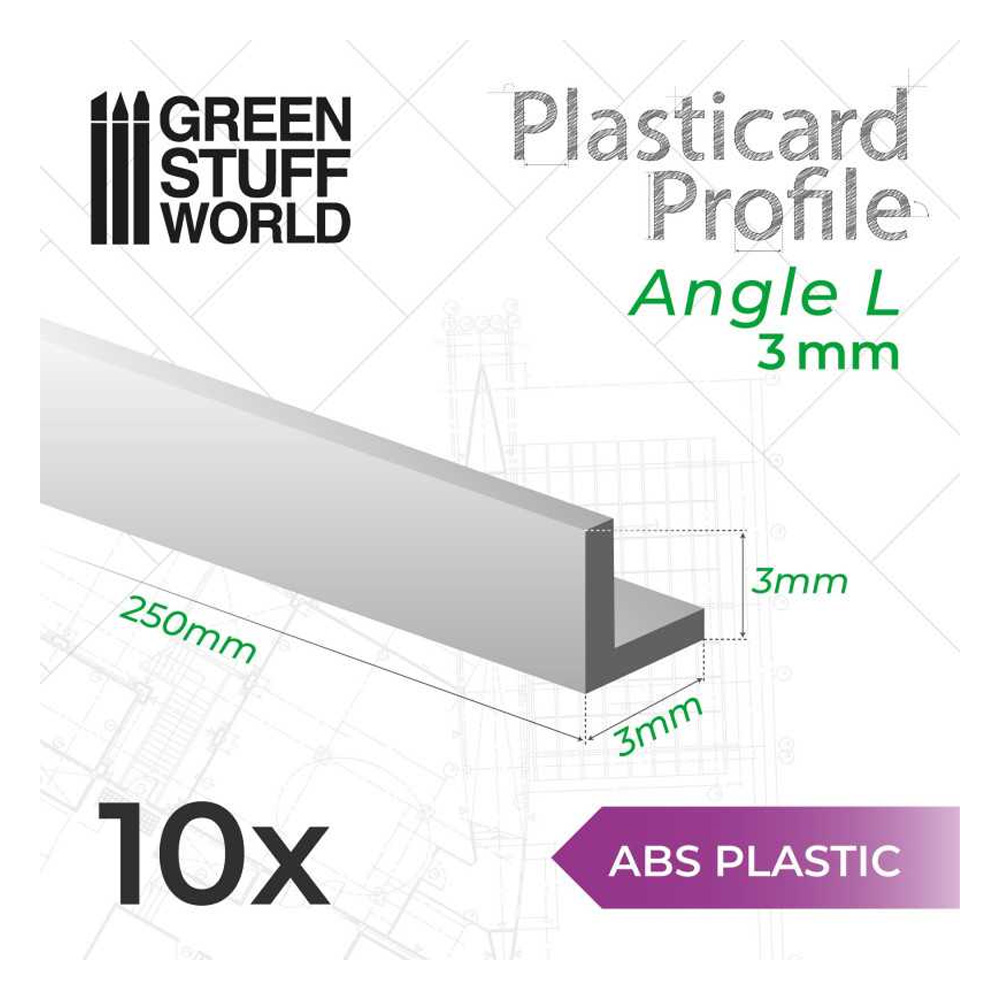 Perfil Plasticard - ABS Angle L Profile 3mm