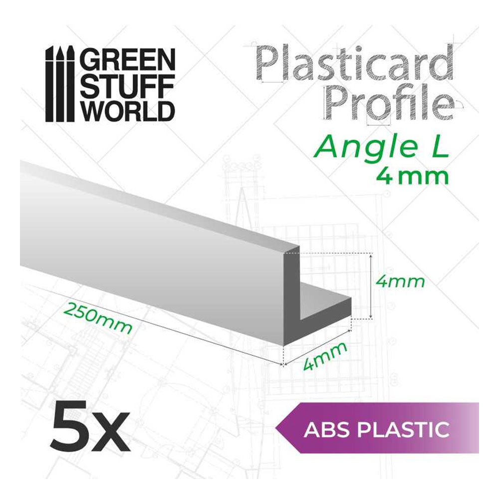 Perfil Plasticard - ABS Angle L Profile 4mm