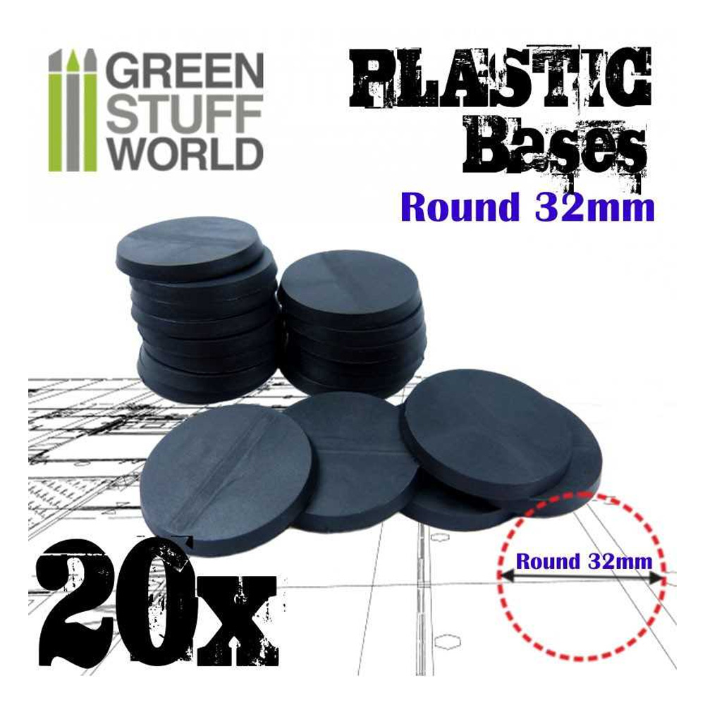Plastic Round Base 32mm - PACKx20