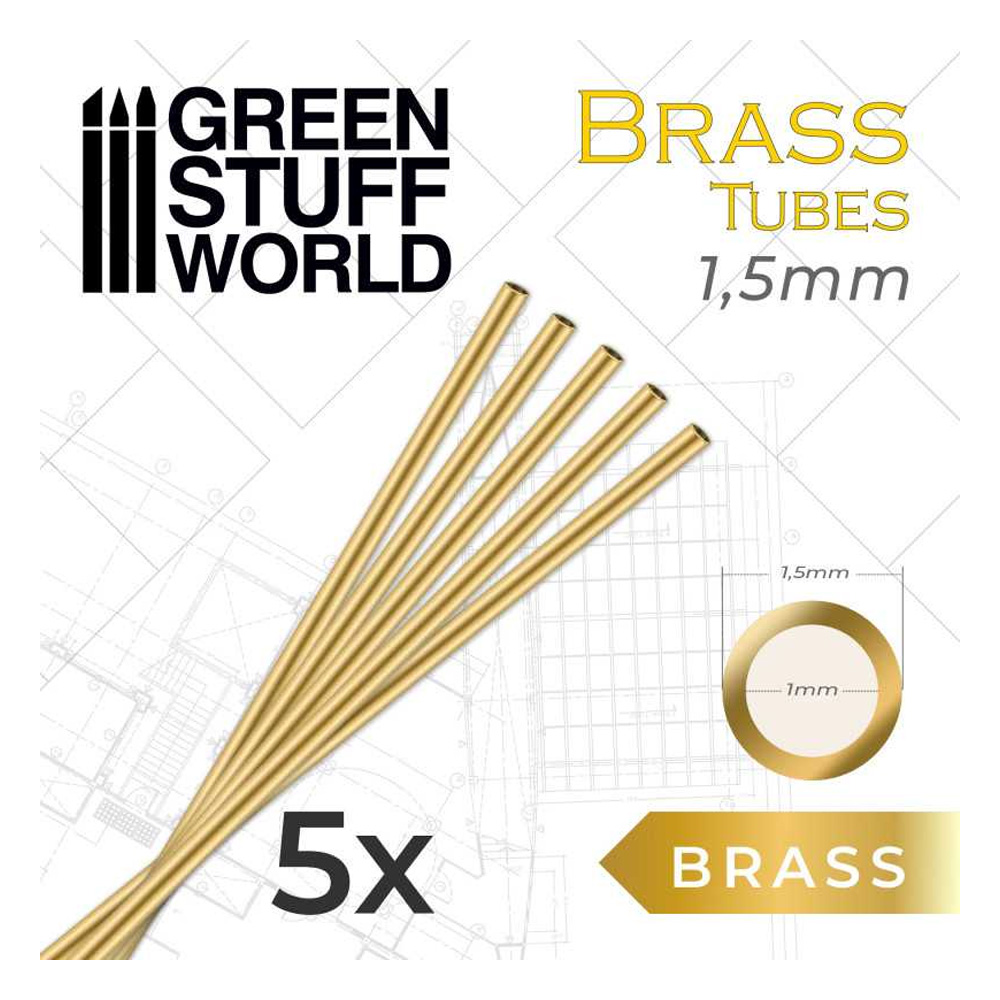 Round Brass tube 1'5mm PACKx5