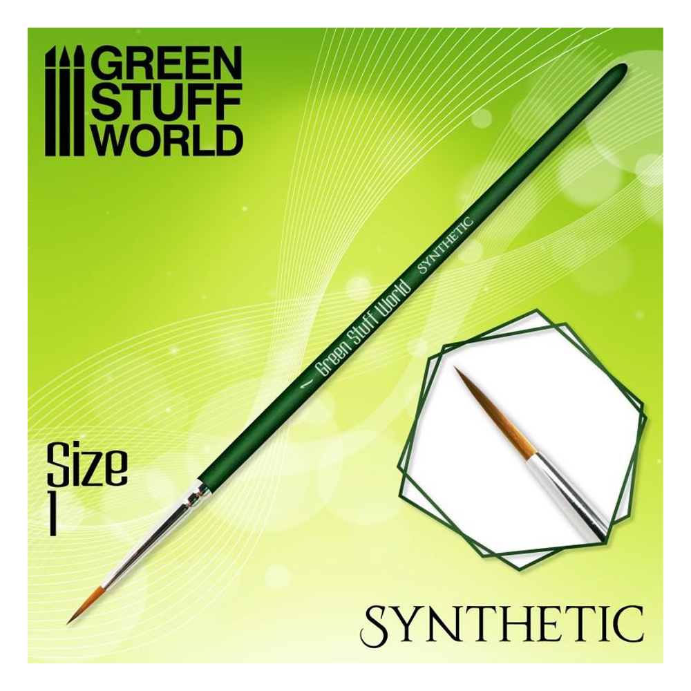Synthetic Brush size #1 - GREEN SERIE
