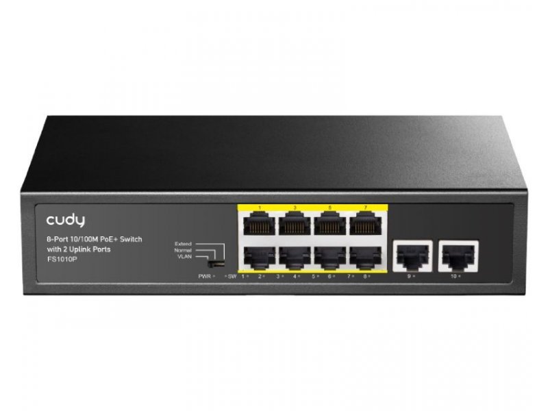 CUDY FS1010P 8-PORT 10/100M POE+ SWITCH WITH 2 UPLINK PORTS