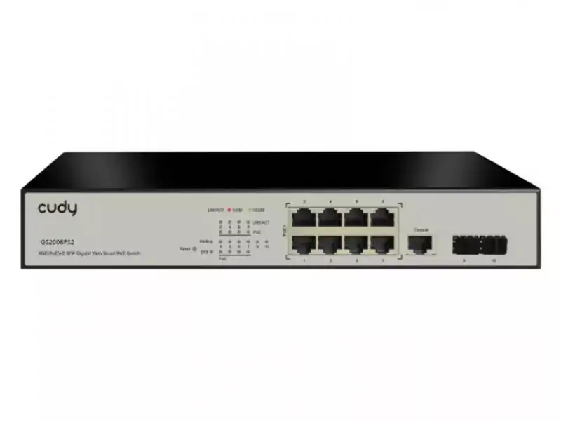 CUDY GS2008PS2 8-PORT GIGABIT L2 MANAGED POE+ SWITCH WITH 2 SFP SLOTS