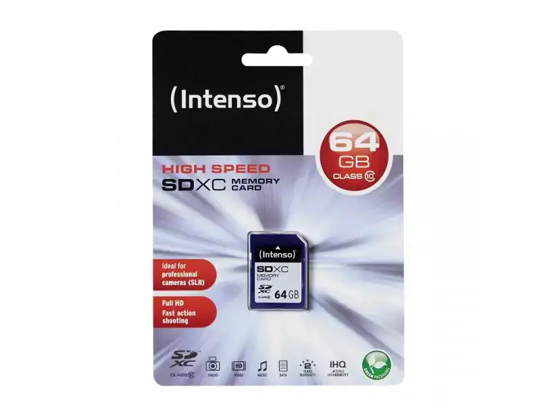 INTENSO 64GB SDHC CLASS 10 BRZINA ČITANJA 20MB/S 3411490