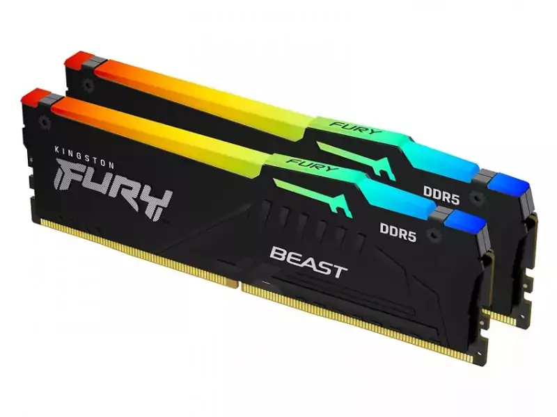 KINGSTON DIMM DDR5 32GB (2X16GB KIT) 6000MT/S KF560C40BBAK2-32 FURY BEAST RGB