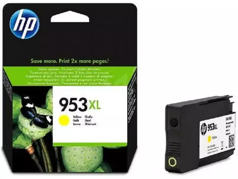 HP 953XL HIGH YIELD YELLOW ORIGINAL INK CARTRIDGE F6U18AE