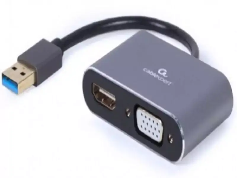 GEMBIRD A-USB3-HDMIVGA-01 USB TO HDMI + VGA DISPLAY ADAPTER, SPACE GREY 42547