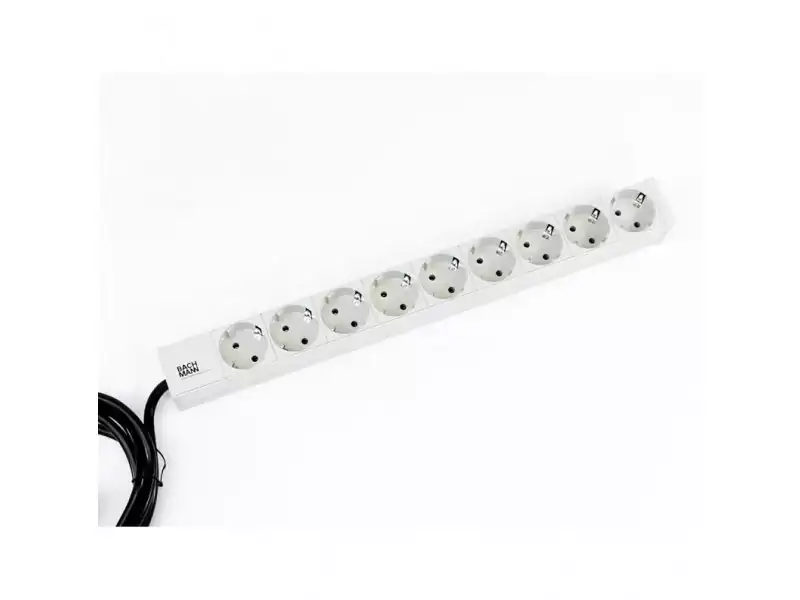 BACHMANN PDU BASIC ALU 19”1U 9XŠUKO, 16A, KABL 2M