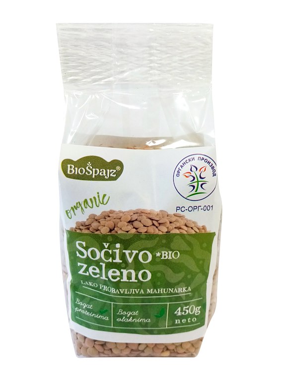 Sočivo zeleno (organski proizvod) 450 g Bio Špajz