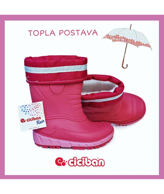 CICIBAN GUMENE ČIZME - FUXIA / RAIN (31-35)