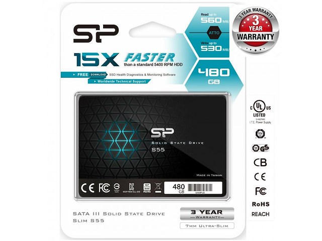SSD 480Gb Silicon Power S55, SATA III - 560/530MB/s