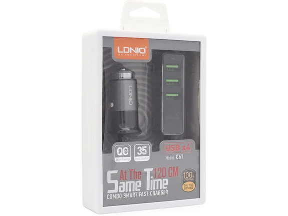 Ldnio Auto punjač Quick Charge 3.0 4xUSB 3A C61