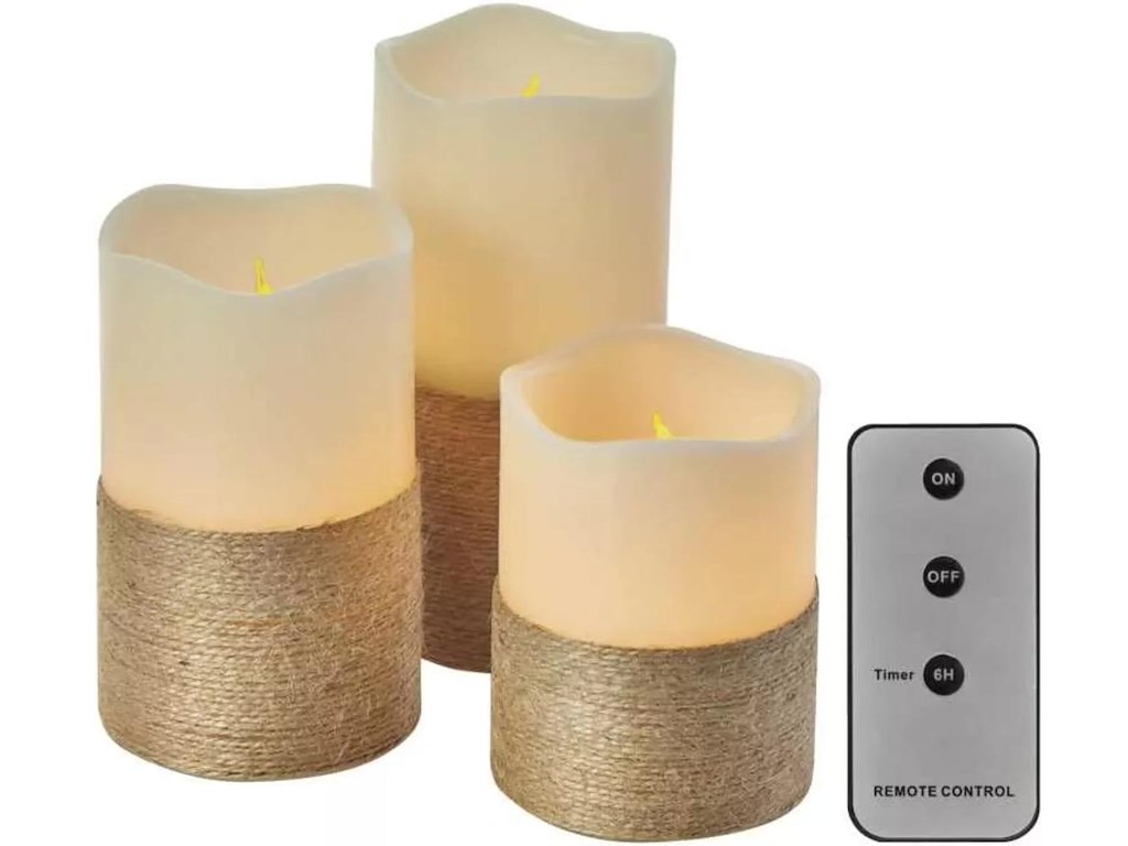 Emos Dekorativni LED voštanih sveća sa kanapom i daljinskim 10/12,5/15cm DCCV06