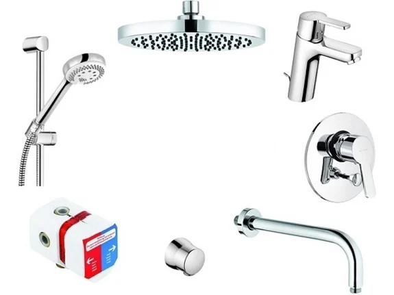 Kludi Slavina za lavabo sa ugradnim setom za tuš kadu Pure and Easy Set 7u1