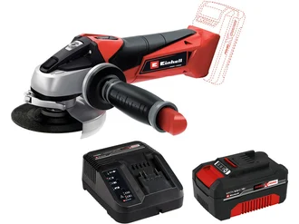 Einhell Aku. Ugaona brusilica TE-AG 18 Li i Power-X-Change 18V 4,0 Ah Starter-Kit