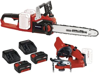 Einhell Aku SET Lančana testera GE-LC 36/35, 2x Power-X-Change 18V 4.0 Ah + Oštrač lanaca GE-CS 18Li