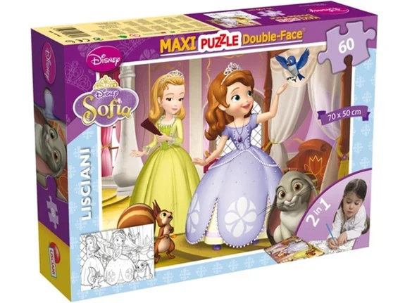 Lisciani Slagalica Sofia the first 2u1 složi i oboji 60pcs maxi 46560