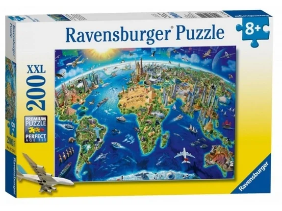 Ravensburger puzzle (slagalice) - Karta sveta sa znamenitost