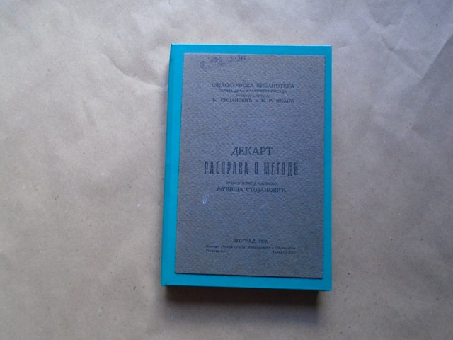 Dekart, Rasprava o metodi, 1923.