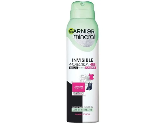 Garnier Sprej Mineral Deo Invisible Black White and Colors 150ml