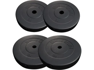 GORILLA SPORTS Set tegova obloženih plastikom 30 kg (2x5 + 2x10kg)