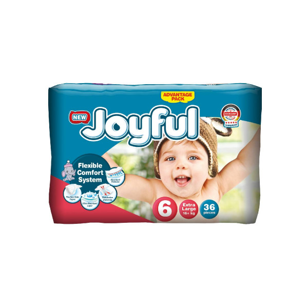 Joyful pelene 6 large 16kg+ 36 kom