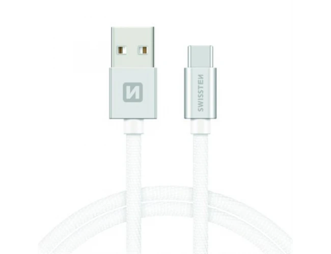 Swistten (OST05483) kabl za punjač USB A (muški) na USB tip C (muški) 1.2m srebrni