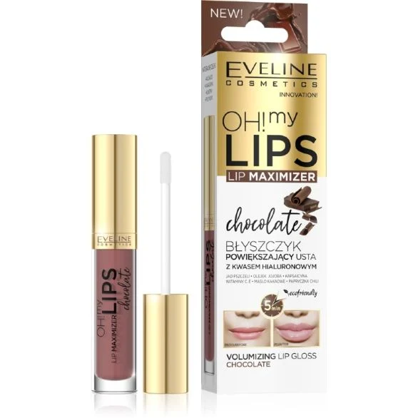 Eveline oh! my lips maximizer sjaj za povećanje usana sa čokoladom 4,5ml