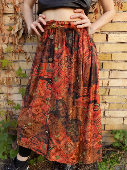 Plišana Vintage Jesenja Suknja