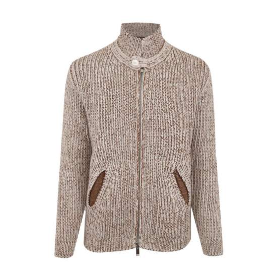 VAKKO by DANIELE FIESOLI SAND KNITWEAR JACKET