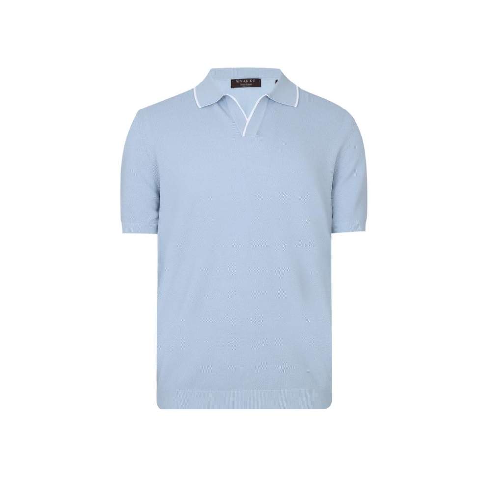 VAKKO BY GRANSASSO POLO COLLAR SHORT SLEEVE KNITWEAR