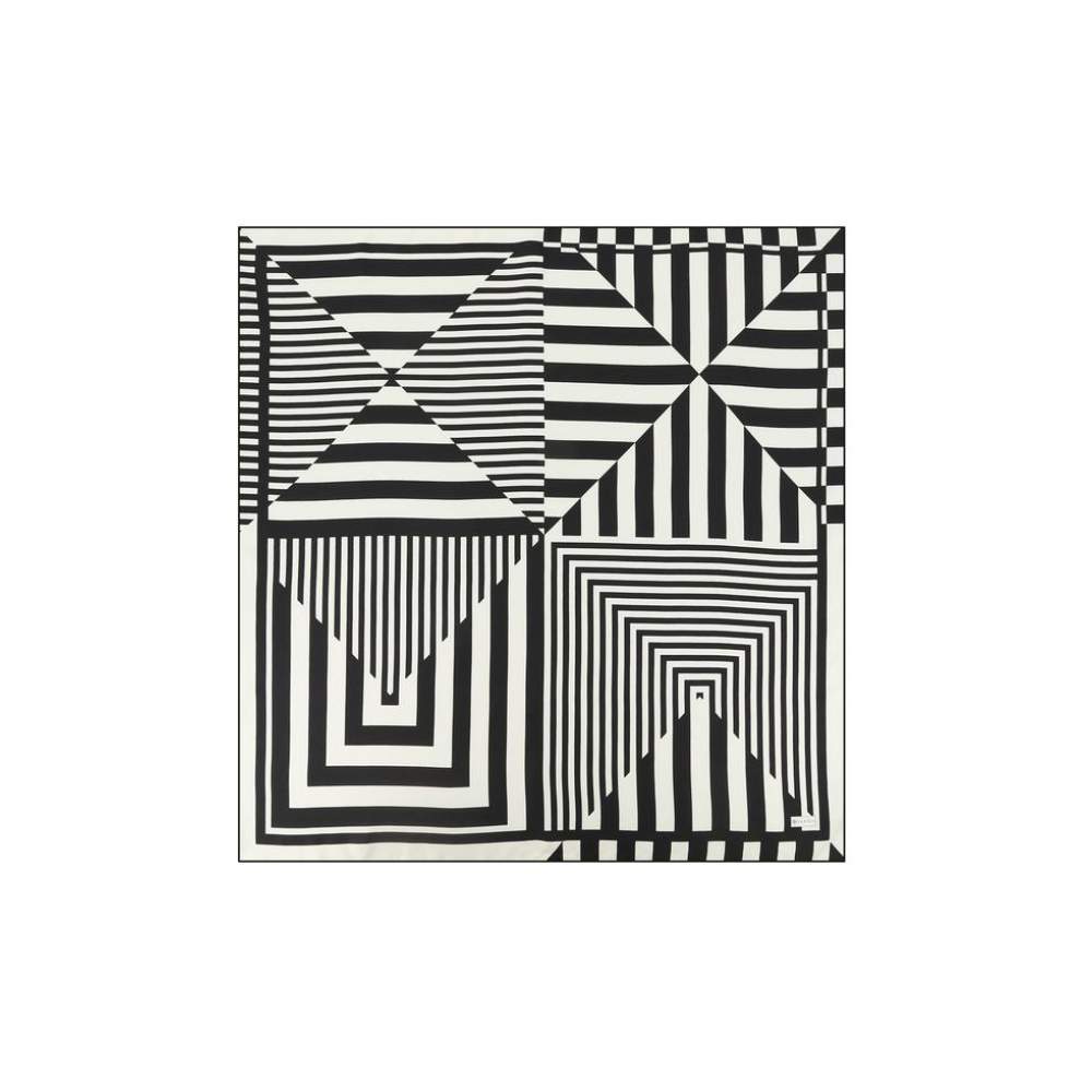VAKKO MONOCHROME PATTERNED SILK SCARF