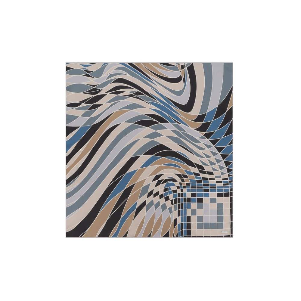 VAKKO GEOMETRIC PATTERNED SILK SCARF