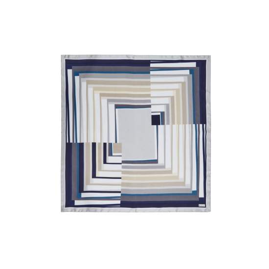 VAKKO GEOMETRIC PATTERNED SILK SCARF