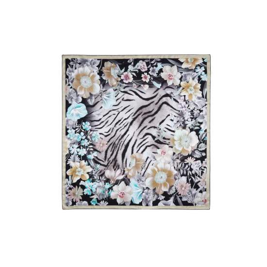 VAKKO FLORAL PATTERNED SILK SCARF