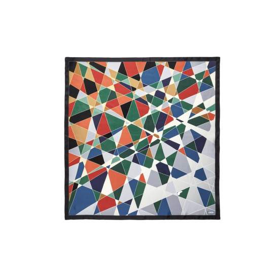 VAKKO GEOMETRIC PATTERNED SILK SCARF