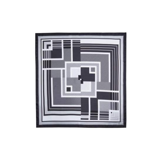 VAKKO GEOMETRIC PATTERNED SILK SCARF