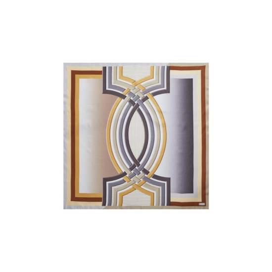 VAKKO GEOMETRIC PATTERNED SILK SCARF