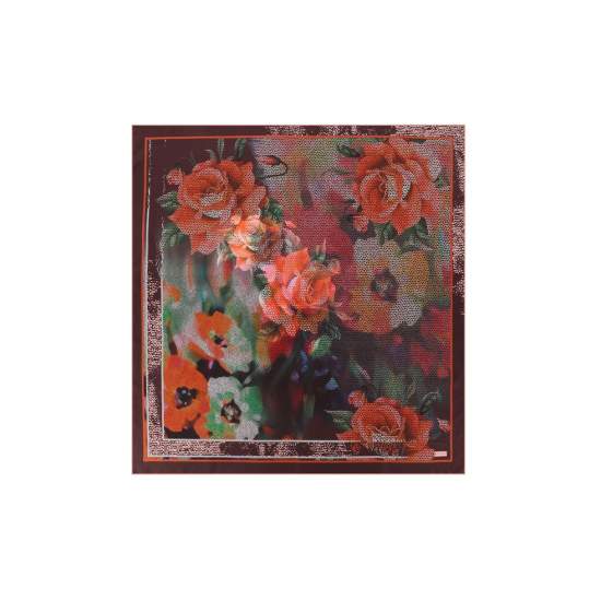 VAKKO FLORAL PATTERNED SILK SCARF