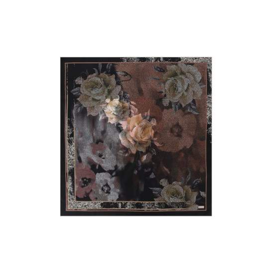 VAKKO FLORAL PATTERNED SILK SCARF