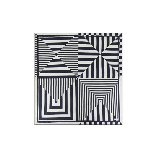 VAKKO MONOCHROME PATTERNED SILK SCARF