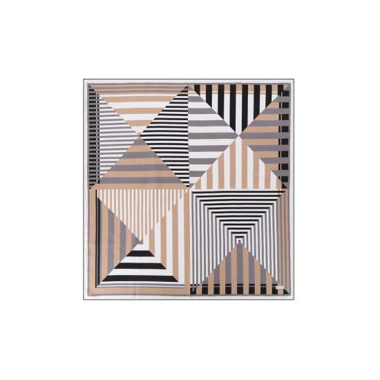 VAKKO MONOCHROME PATTERNED SILK SCARF