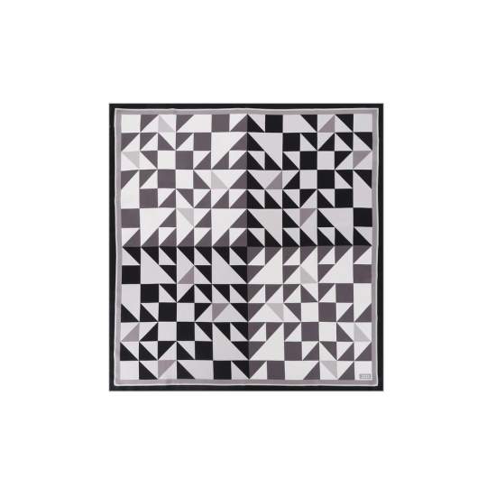 VAKKO MONOCHROME PATTERNED SILK SCARF