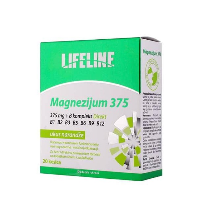 Magnezijum 375 mg + B kompleks Direkt 20 kesica
