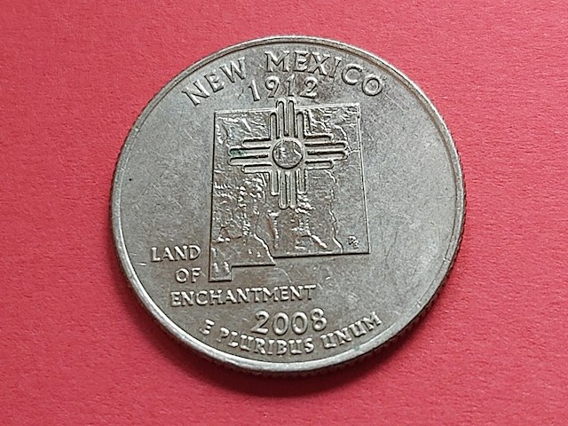 USA  - quarter dollar 2008 god D New Mexico