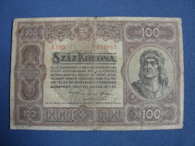 100 KORONA 1920