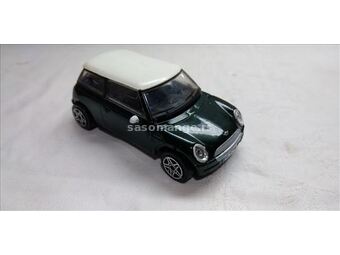 Burago Mini Cooper 1:43,slomljen l.retrovozor,stav