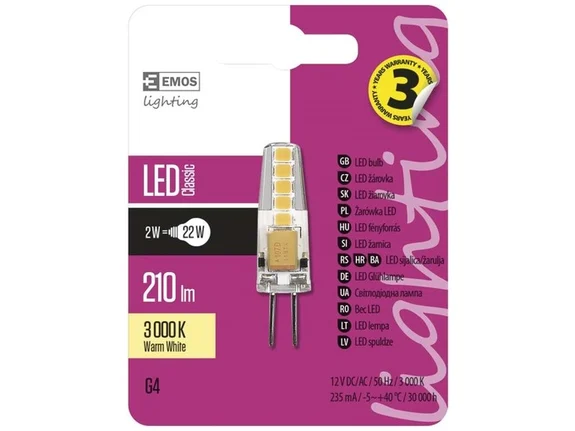 Emos Led sijalice classic JC A++ 2W G4 WW ZQ8620